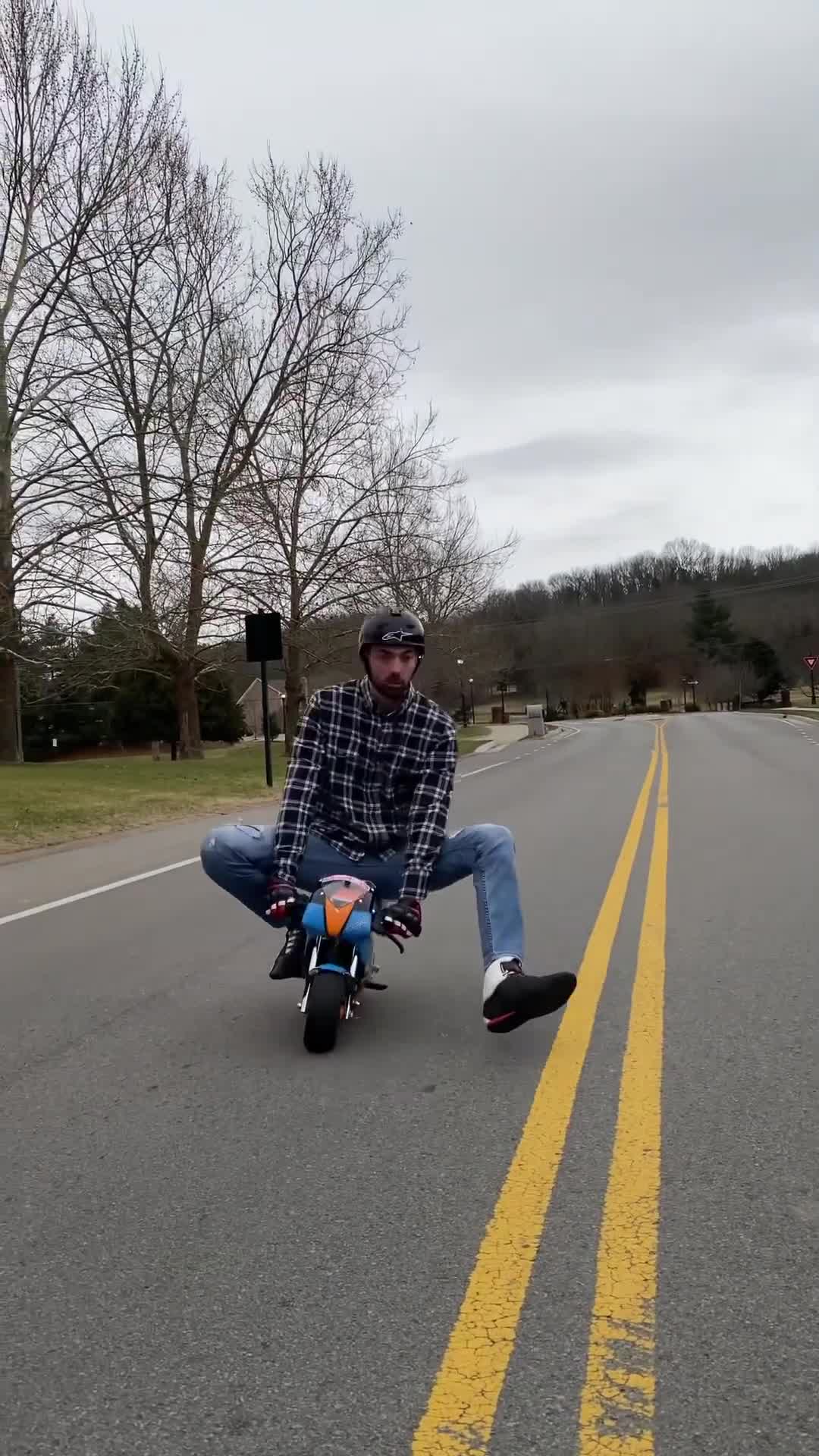 I almost crashed my mini street bike 😳 #streetbike #motorcycles #fail # ...