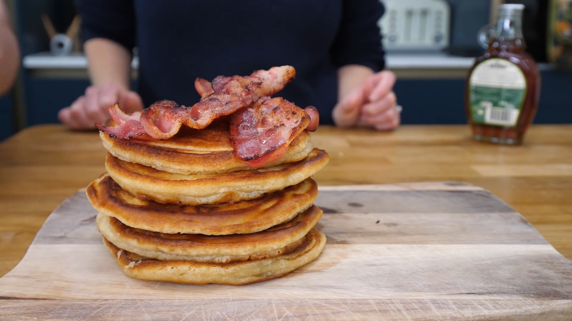 Christmas eggnog pancakes made from scratch