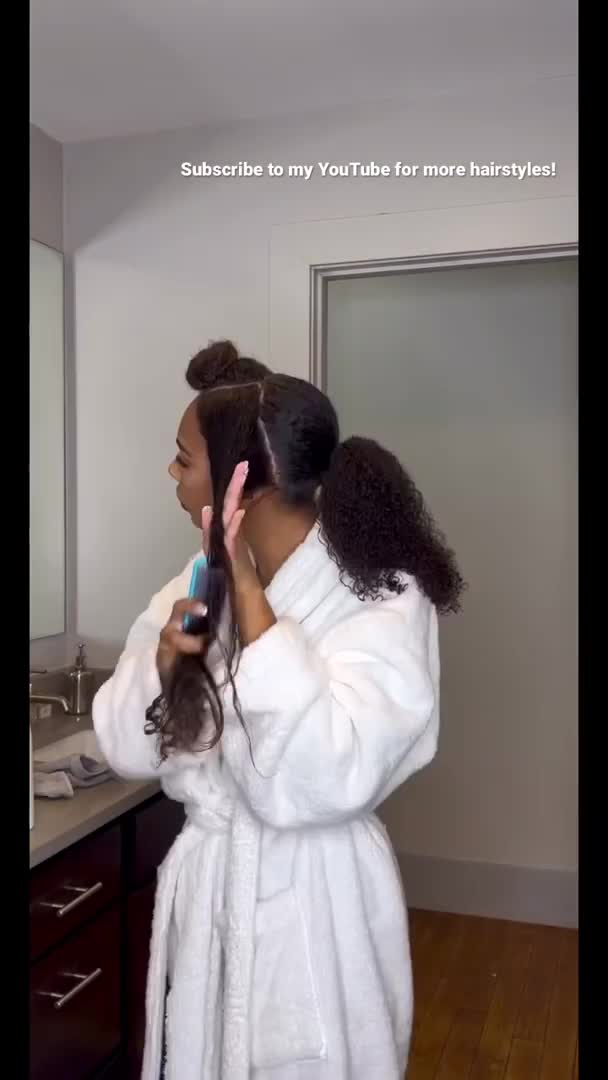 Sleek claw clip updo on my natural hair! #shorts