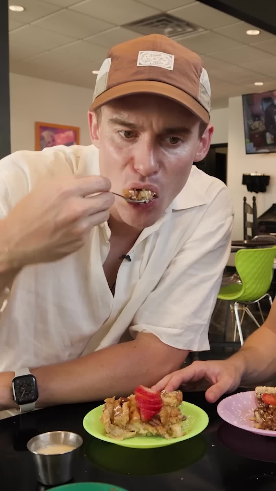 Two Brits try bread pudding!