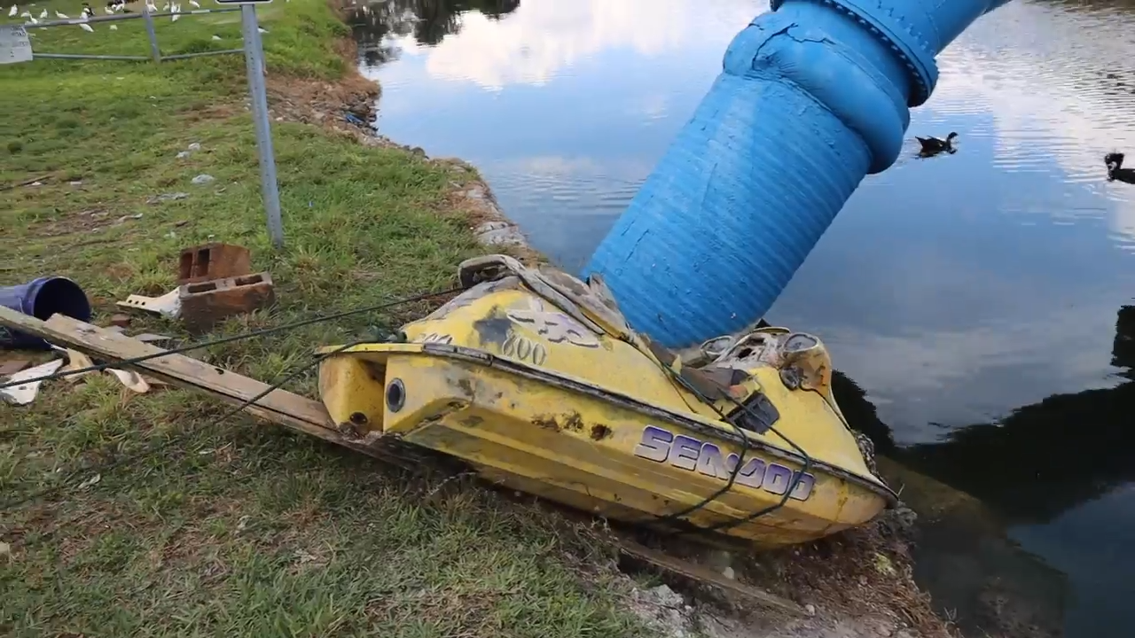 We spent four hours pulling this jet ski out - then the police showed up