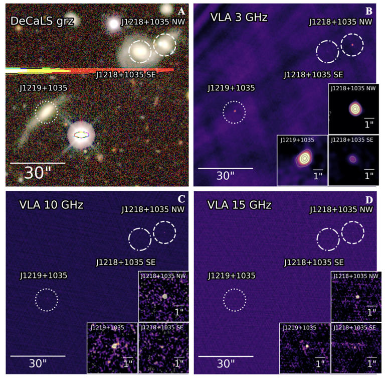 Radio black hole trio lights up in rare galaxy merger