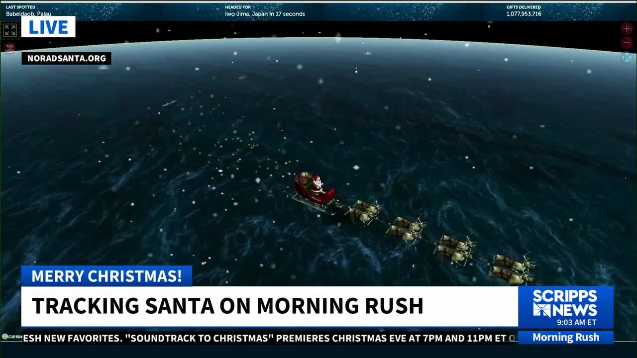 NORAD tracks Santa's journey across the globe