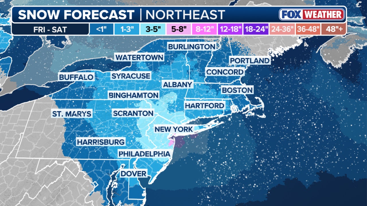 Weather NYC: Up to 5 inches of snow possible this weekend l Forecast ...