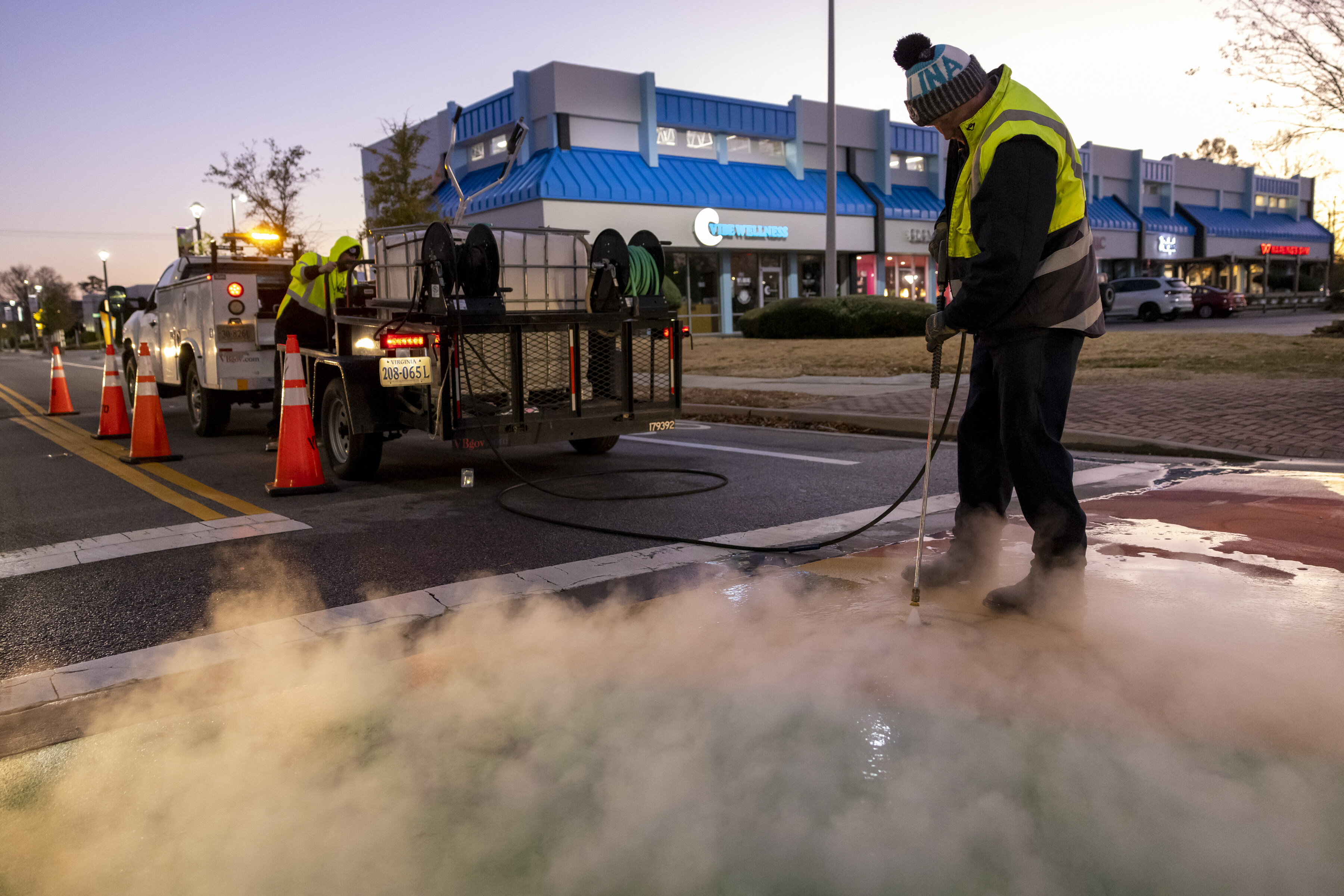 Rainbow crosswalk vandalized with slurs in Virginia Beach’s ViBe District
