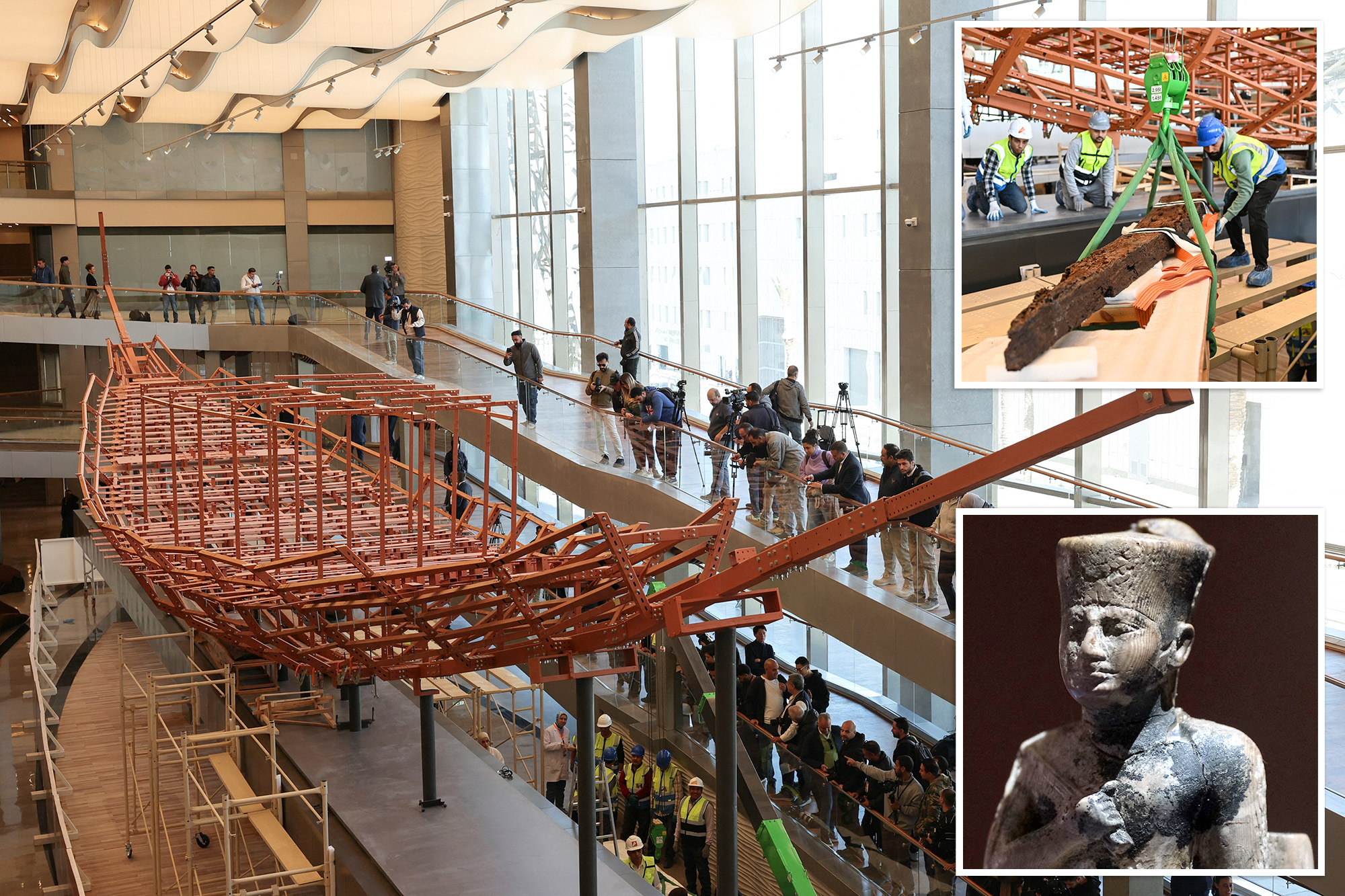 Ancient Egyptian pharaoh’s boat is being restored at record-breaking museum