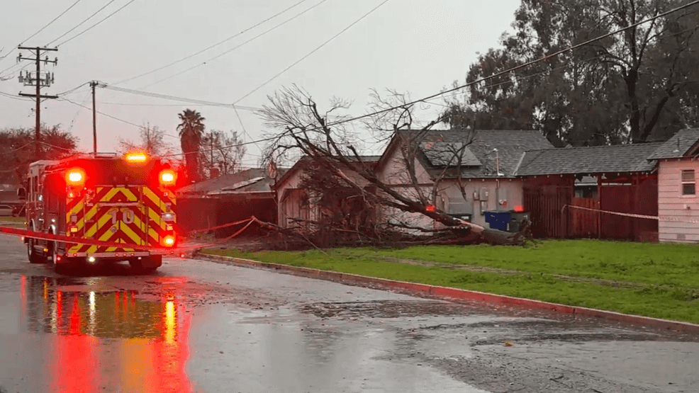 Two houses catch fire due to downed power line, damaged gas line