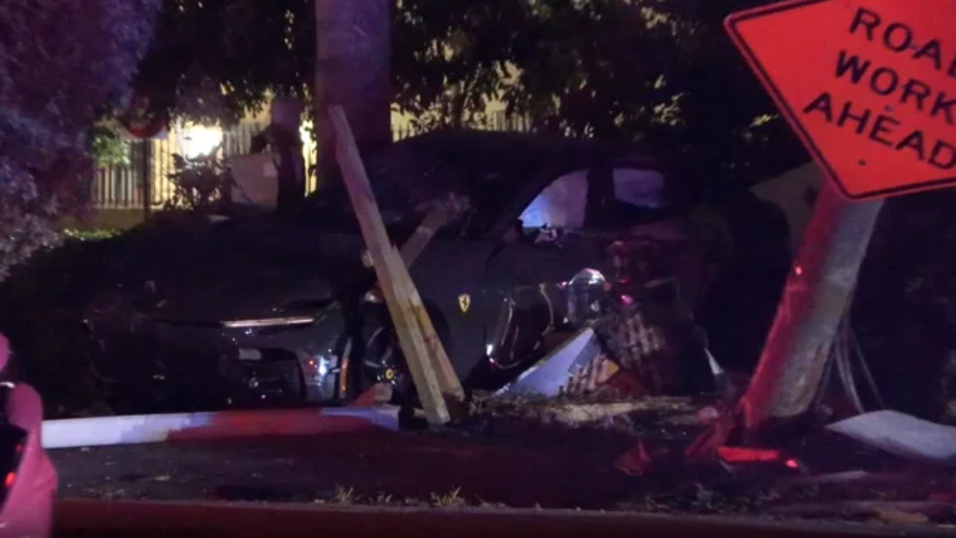 Stolen Ferrari crashes during police chase