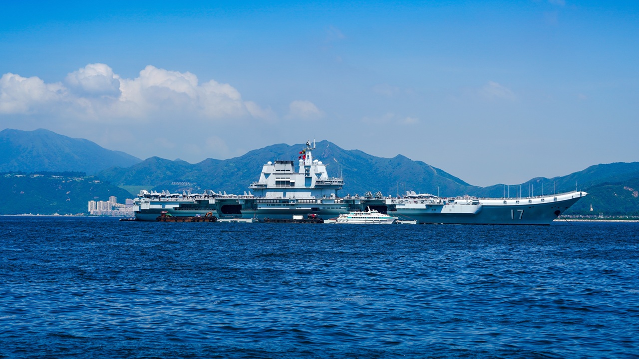 Two of China’s aircraft carriers are now docked together