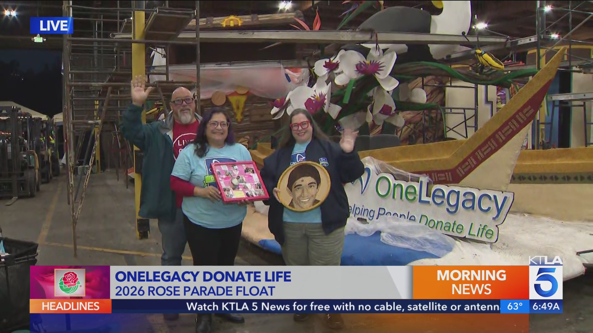 The magic in teamwork Rose Parade float: AES 2026 OneLegacy Donate Life ...