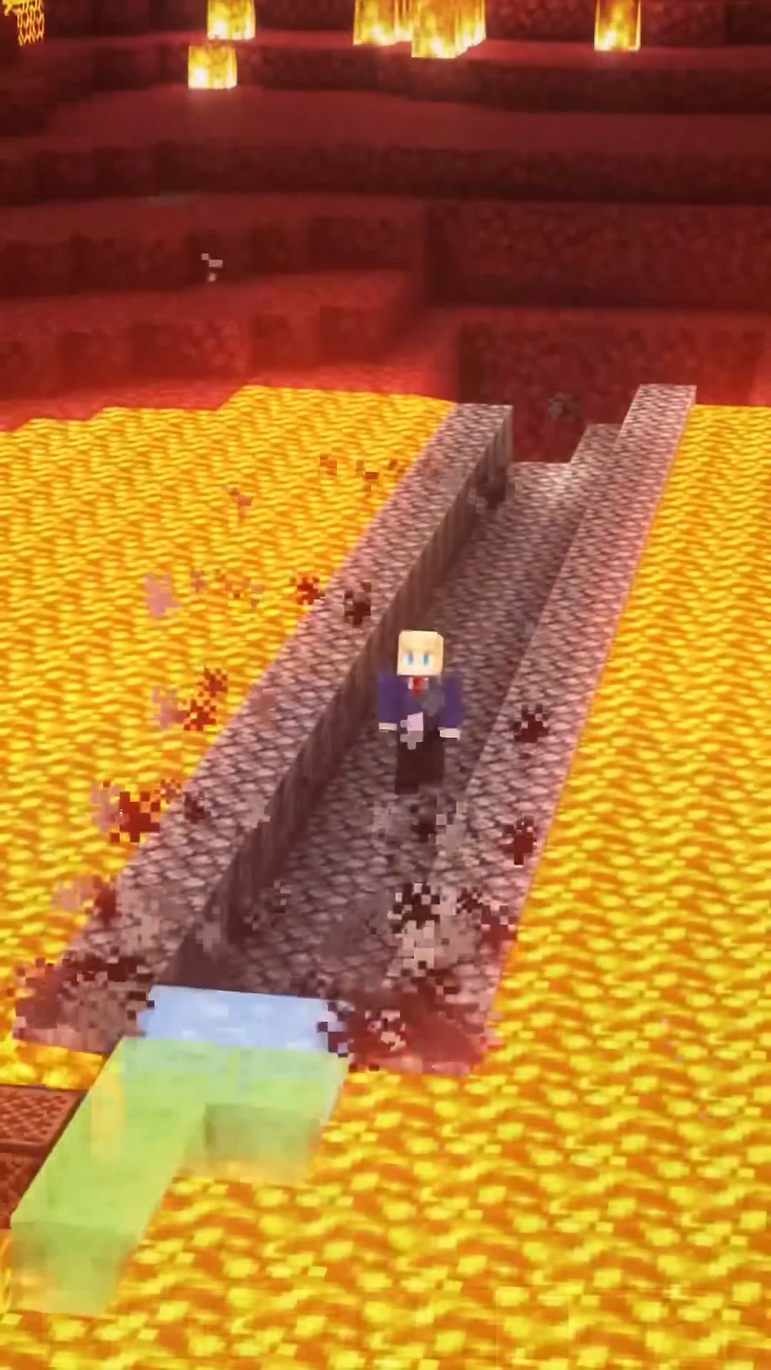 Automatic Lava Bridge Build in Minecraft