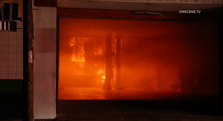 Large fire rips through used car garage, popular bike shop in LA.’s ...