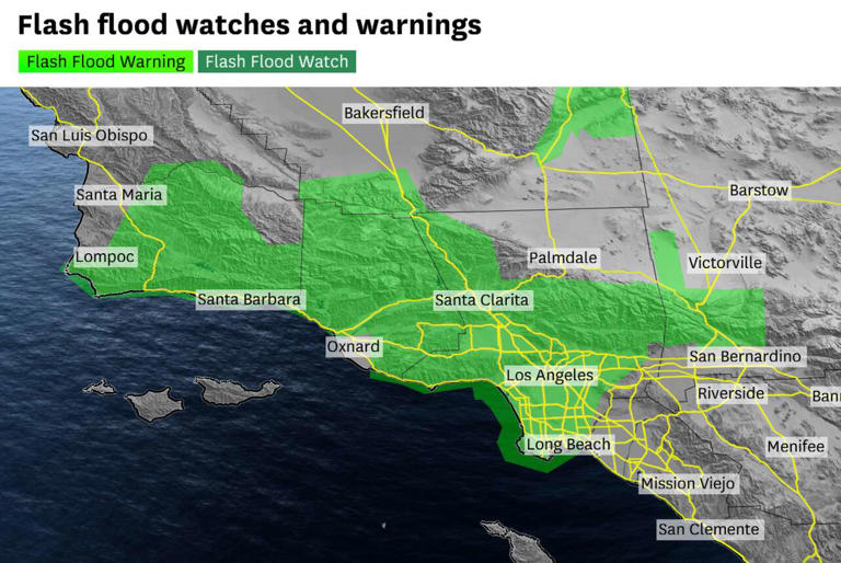 California storm: Flash flood warning in San Francisco, with 'life ...