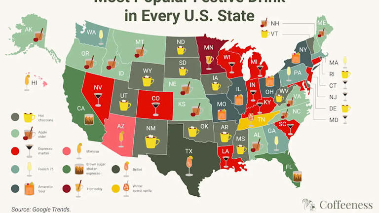 The most popular holiday drink in each state — one major favorite is ...