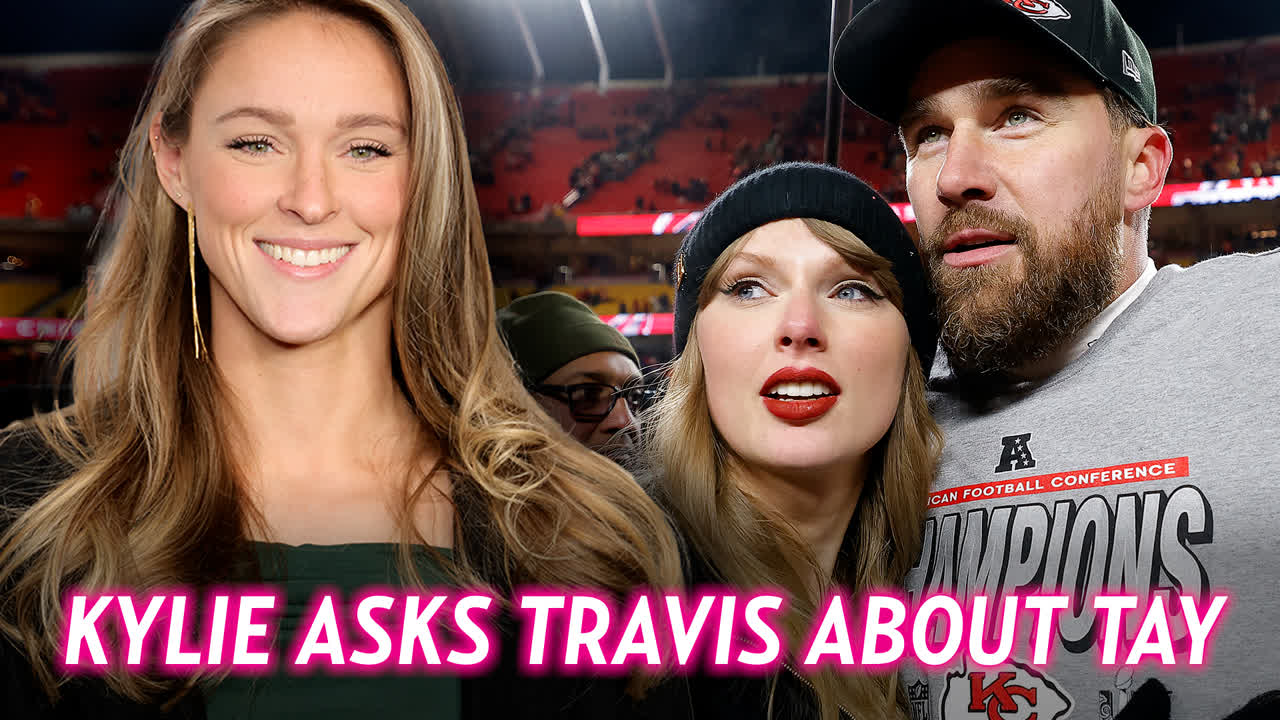 Kylie Kelce asks Travis if he really hasn't argued with Taylor Swift