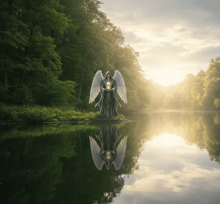 The angel Azrael who stands at the door between life and silence