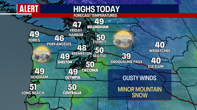 Gusty weather in Seattle for Christmas Eve