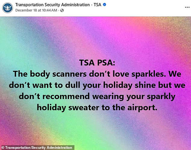 TSA warns flyers not to wear popular festive item while traveling over ...