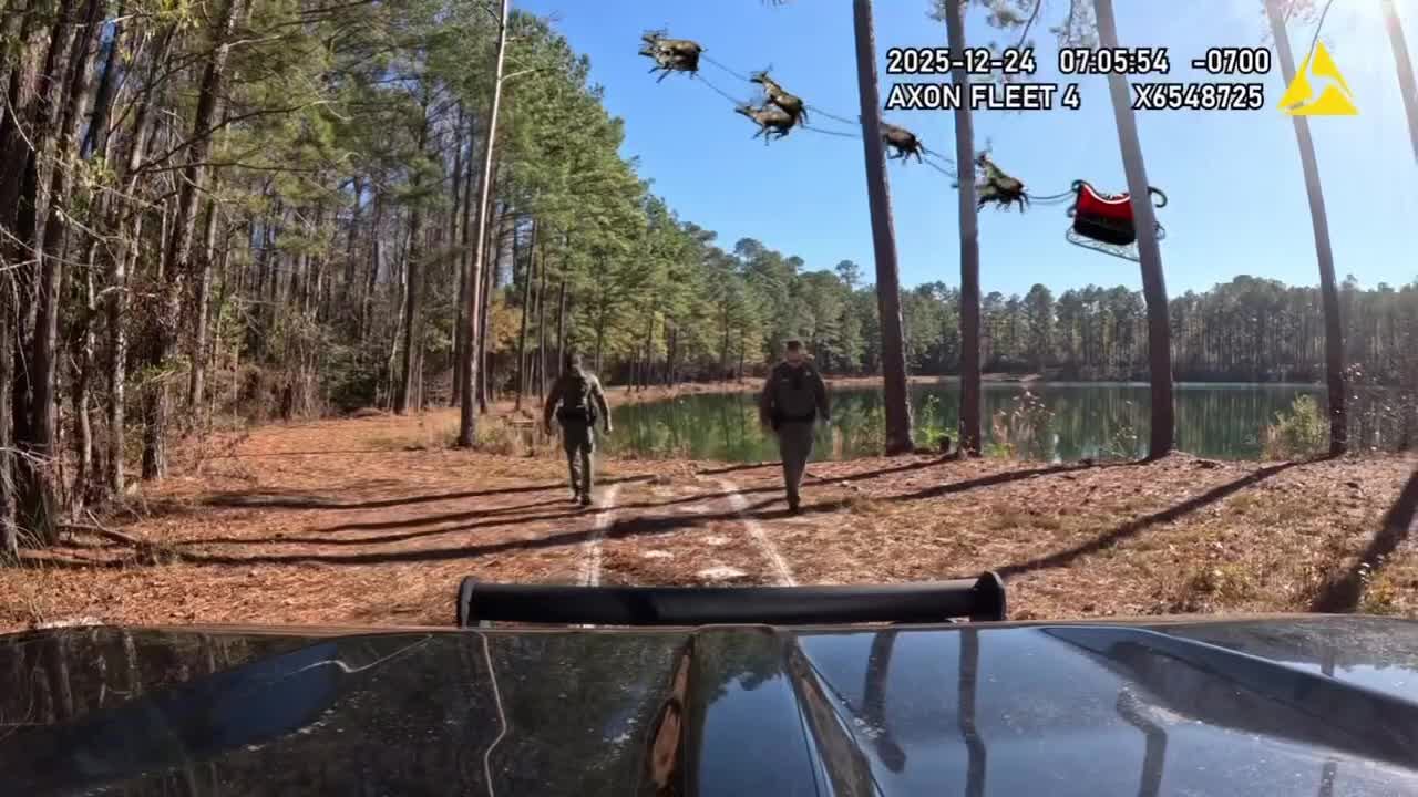 Watch: SCDNR releases dash cam footage of suspect in red suit seen with ...