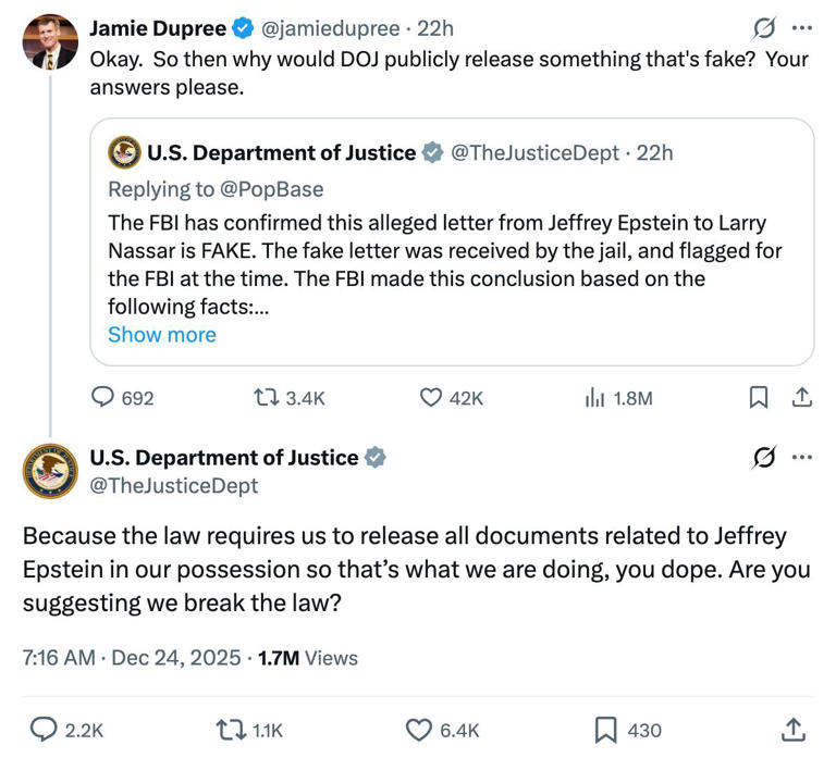 DOJ publicly unravels over Epstein files backlash