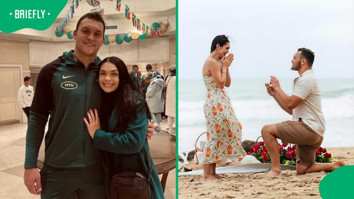 South African Rugby star Ruan Venter proposes to Anchen Du Plessis in ...