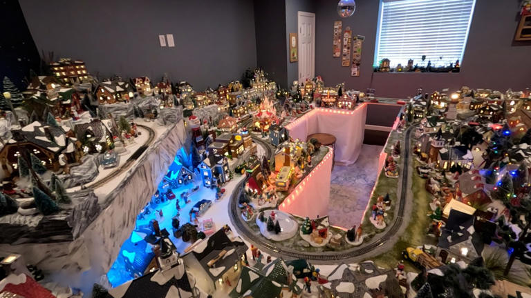 Woman spreads joy with sprawling Christmas village in her basement