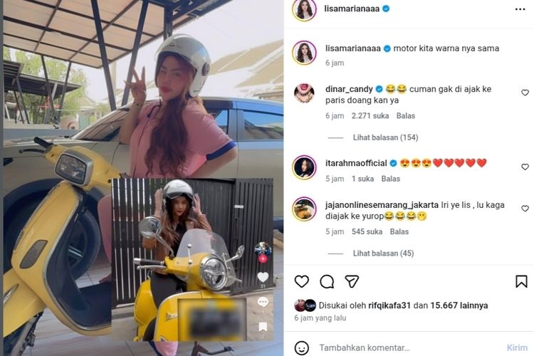 Lisa Mariana ke Aura Kasih: Motor kita warnanya sama