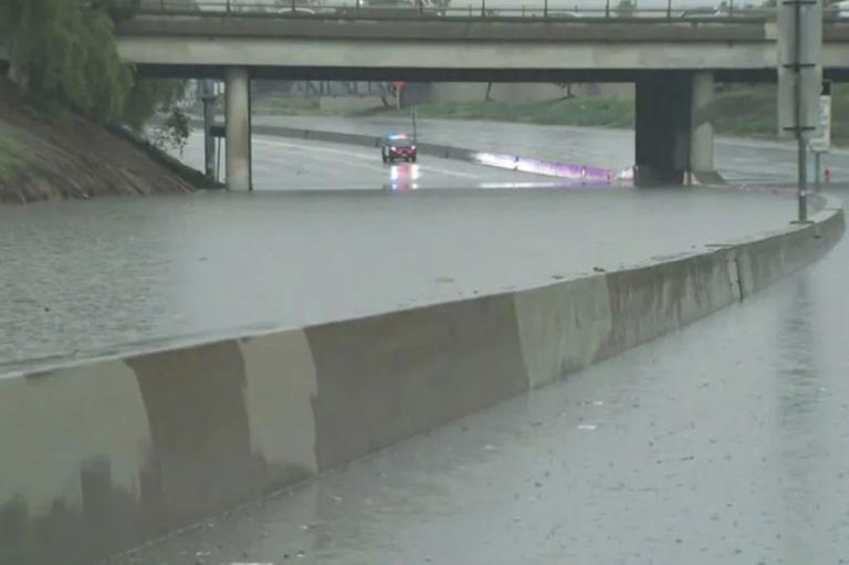 Major California freeway shutdown amid flash flooding from bomb cyclone