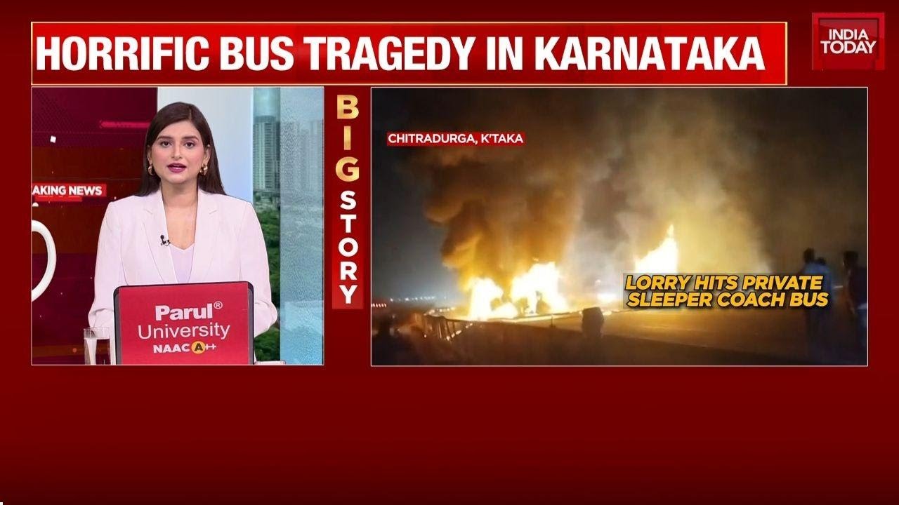 Karnataka bus accident: 9 dead after sleeper bus collides with lorry