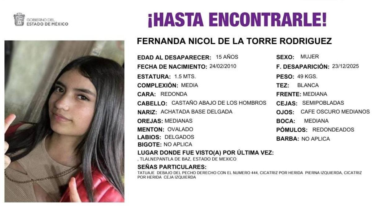 Ayúdanos a encontrar a Fernanda Nicol; tiene 15 años y desapareció en ...