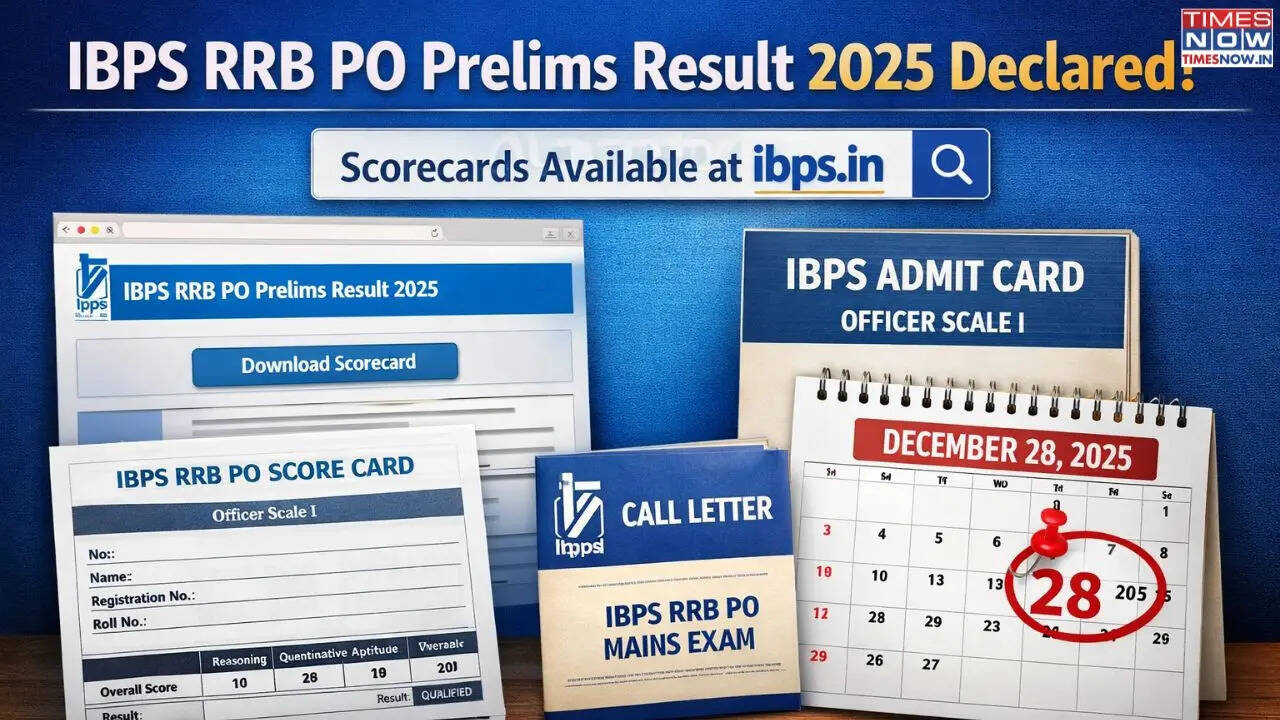 IBPS RRB PO prelims result 2025: Scorecards released at ibps.in; main ...