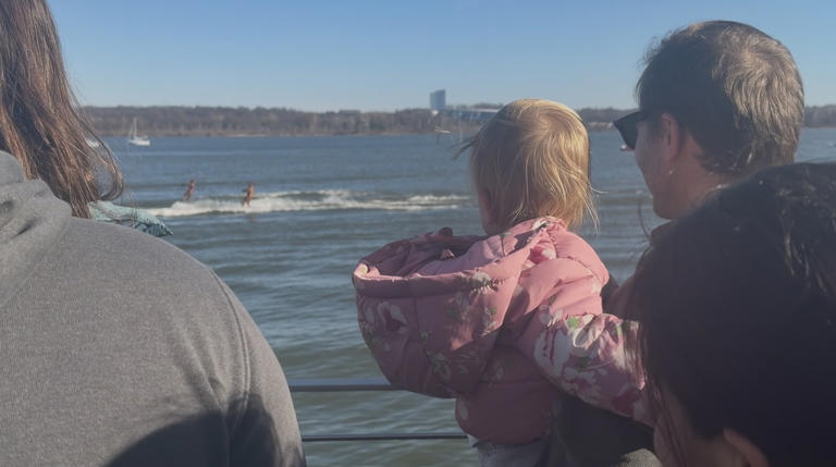 Santa, reindeer, Grinch waterski on Potomac River in 40th annual tradition