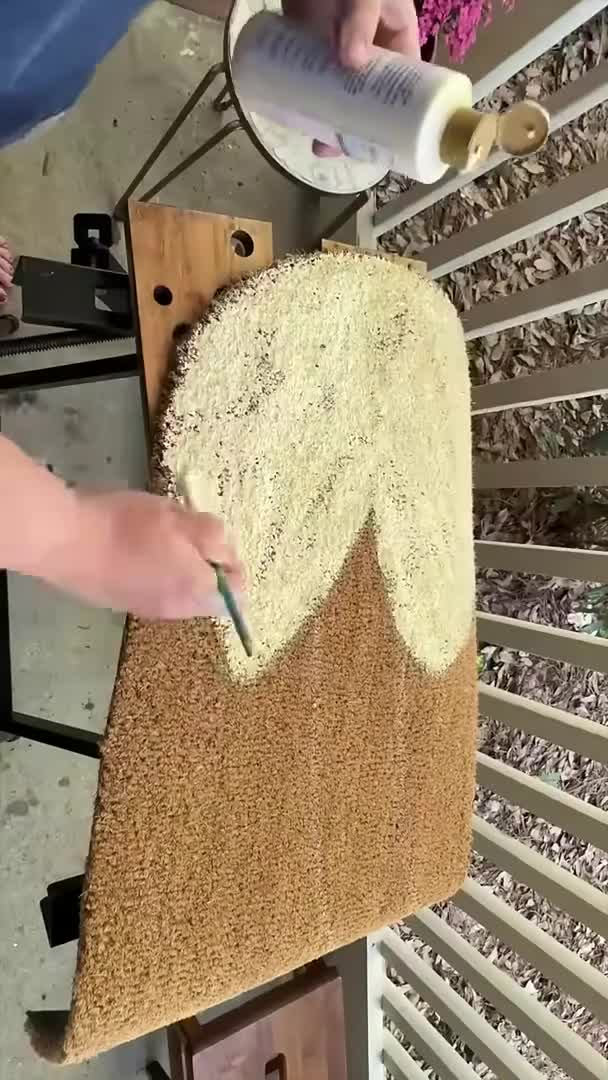 Grab a Walmart door mat for this brilliant porch idea!