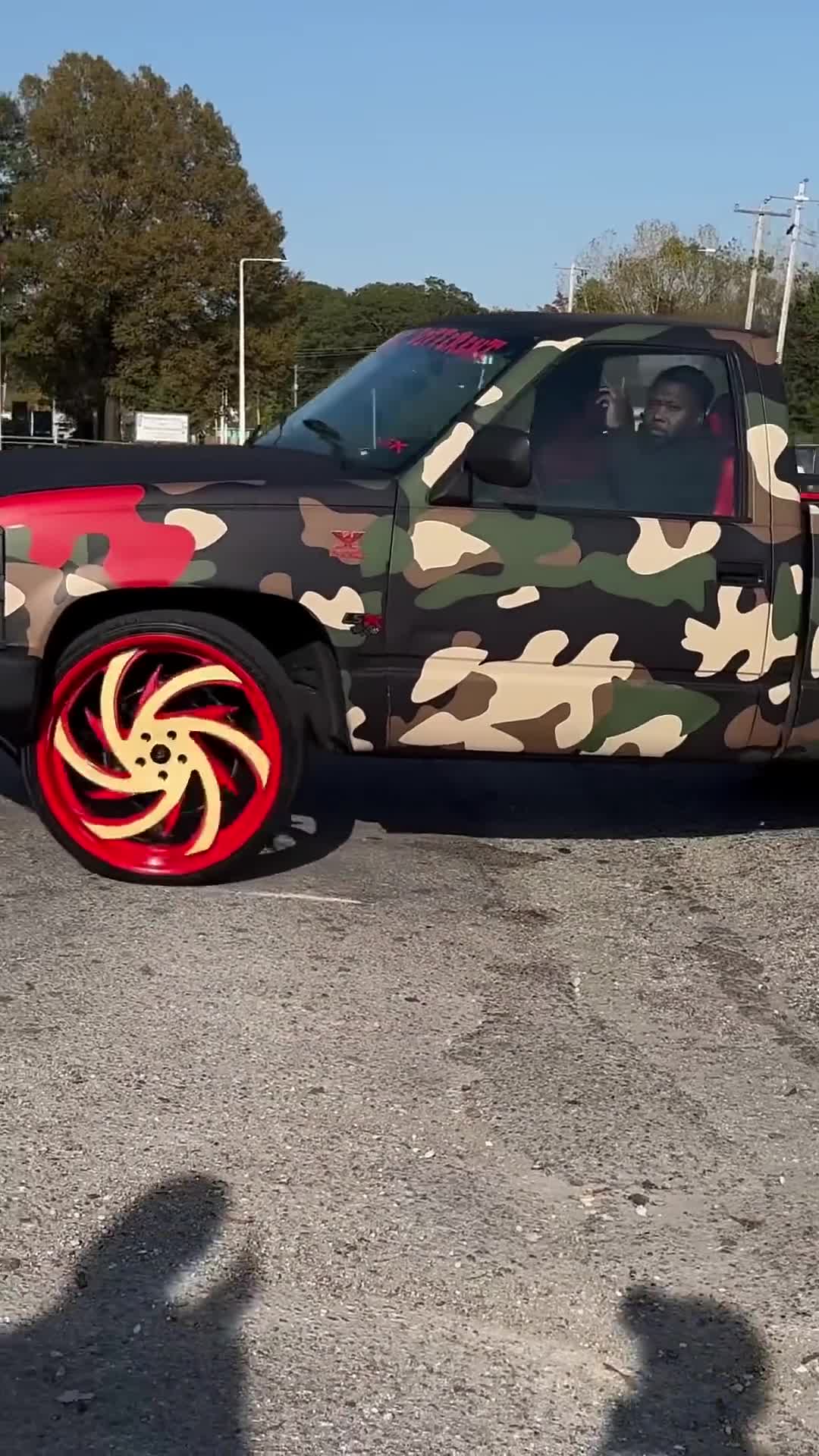 Camo Chevy Truck on 26’s Pullin Up