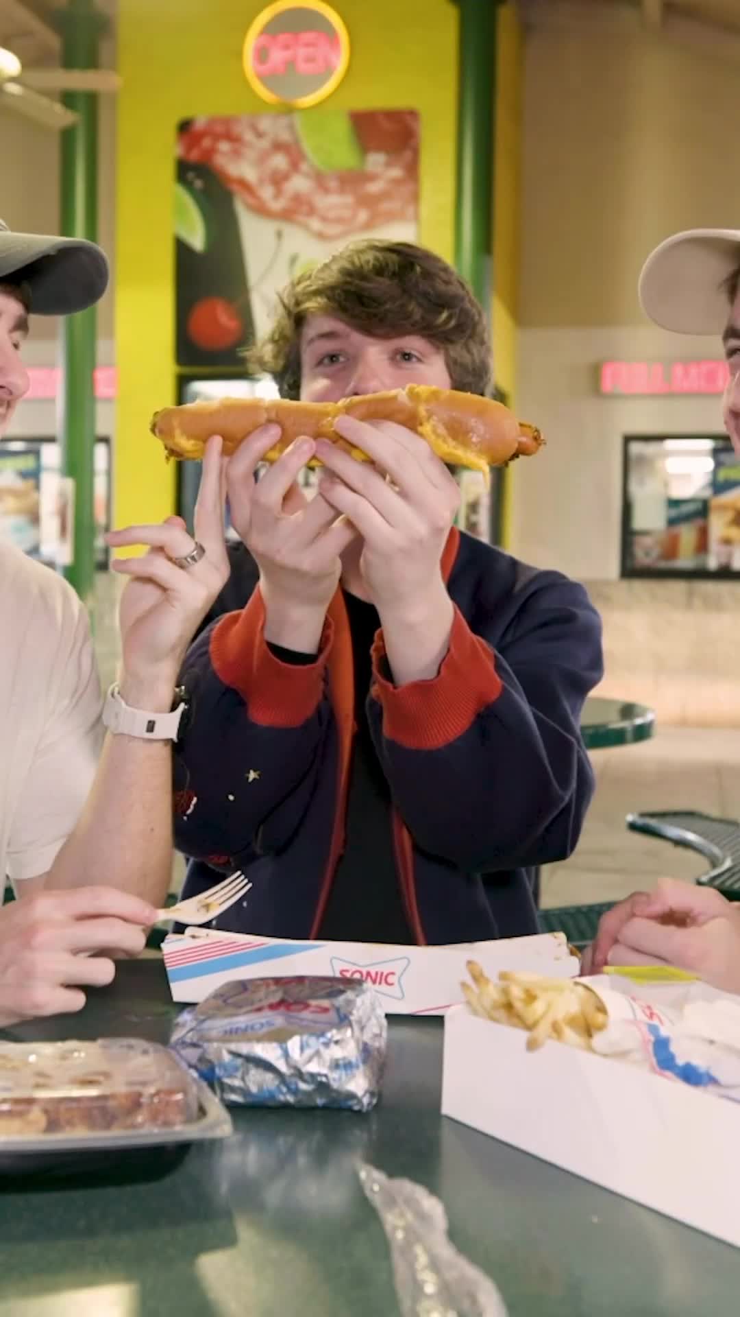 Karl Jacobs & British friends try Sonic’s footlong coney | Hilarious ...