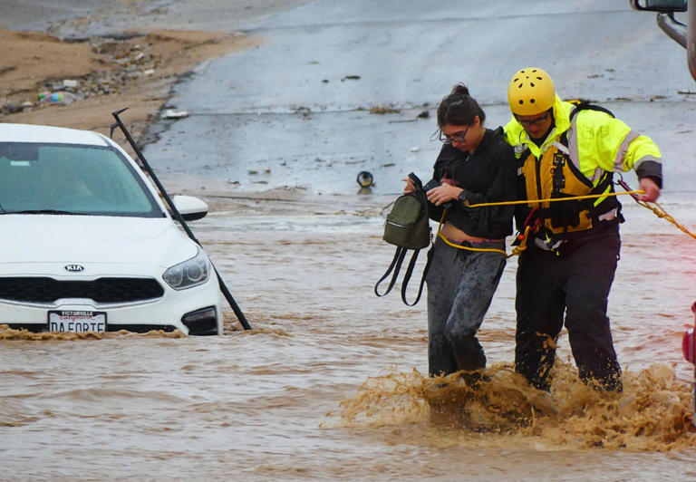 Storm floods High Desert roadways, prompts evacuations