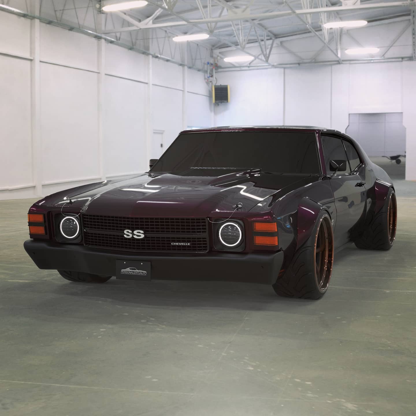 Purple rain Chevelle: From rendering to masterpiece