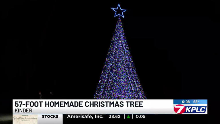 Largest man-made Christmas tree in Louisiana lights up Kinder