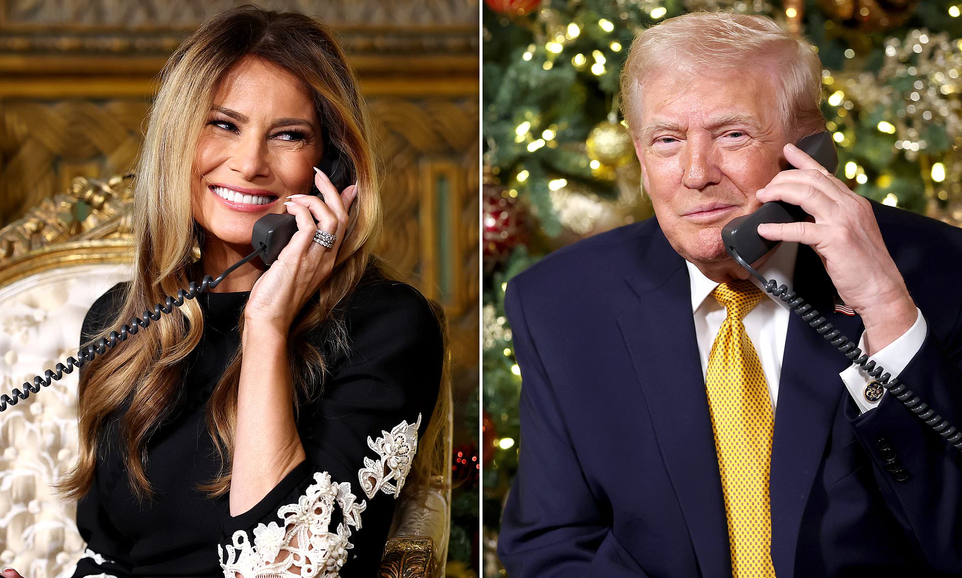 Melania joins Trump to chat with kids tracking Santa