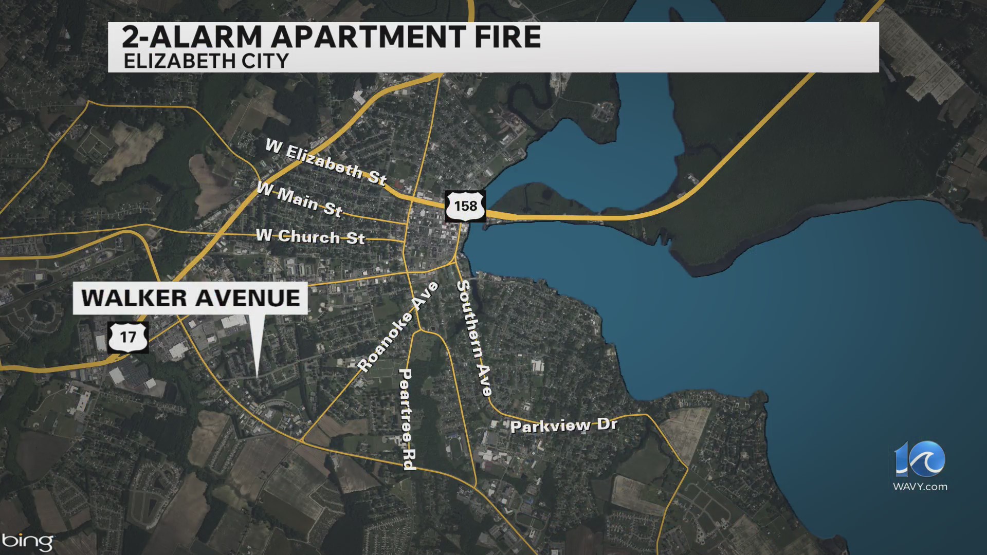 2-alarm fire on Walker Ave. in Elizabeth City