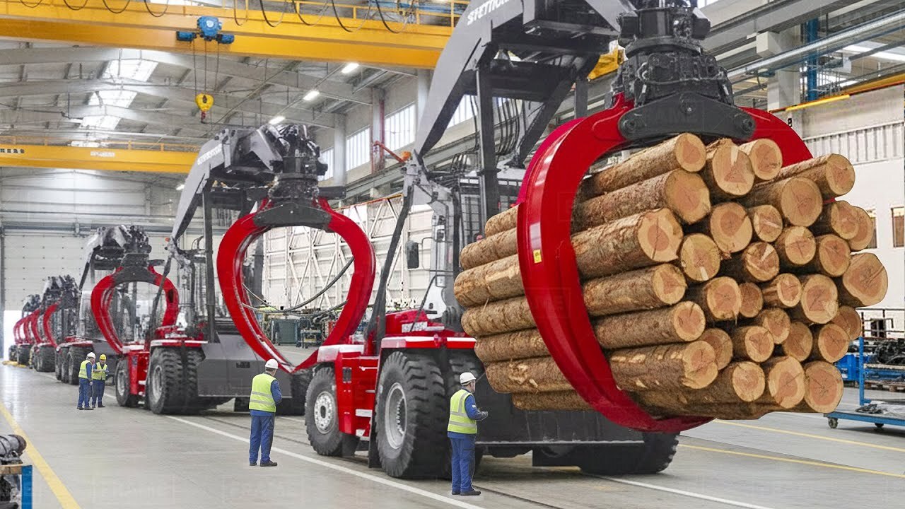 How world’s largest log stackers are built from scratch in Sweden