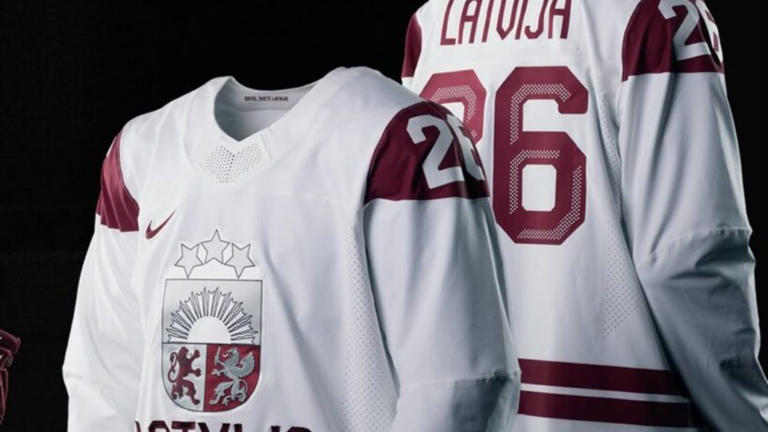 Latvia unveils jerseys for 2026 Winter Olympic hockey tournament