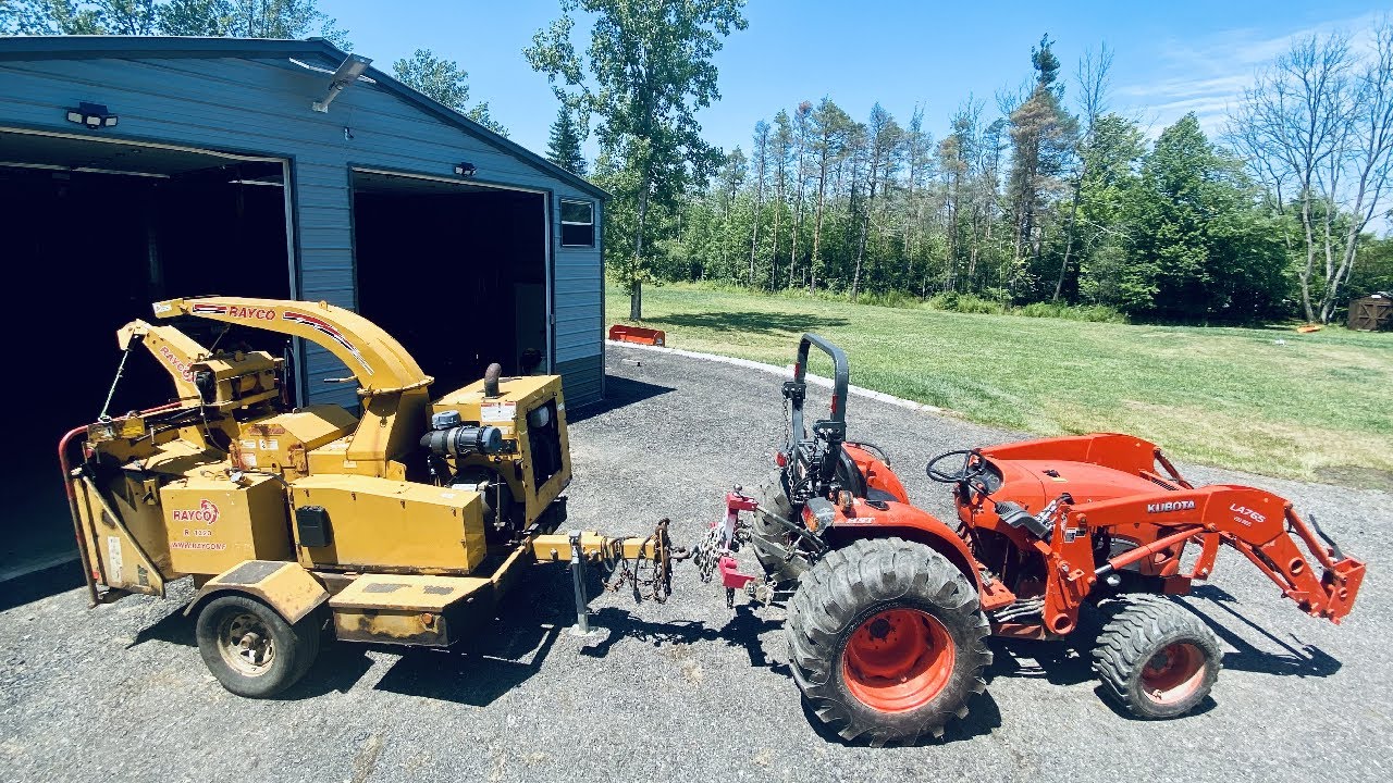 Replacing oil pan on Kubota powered wood chipper