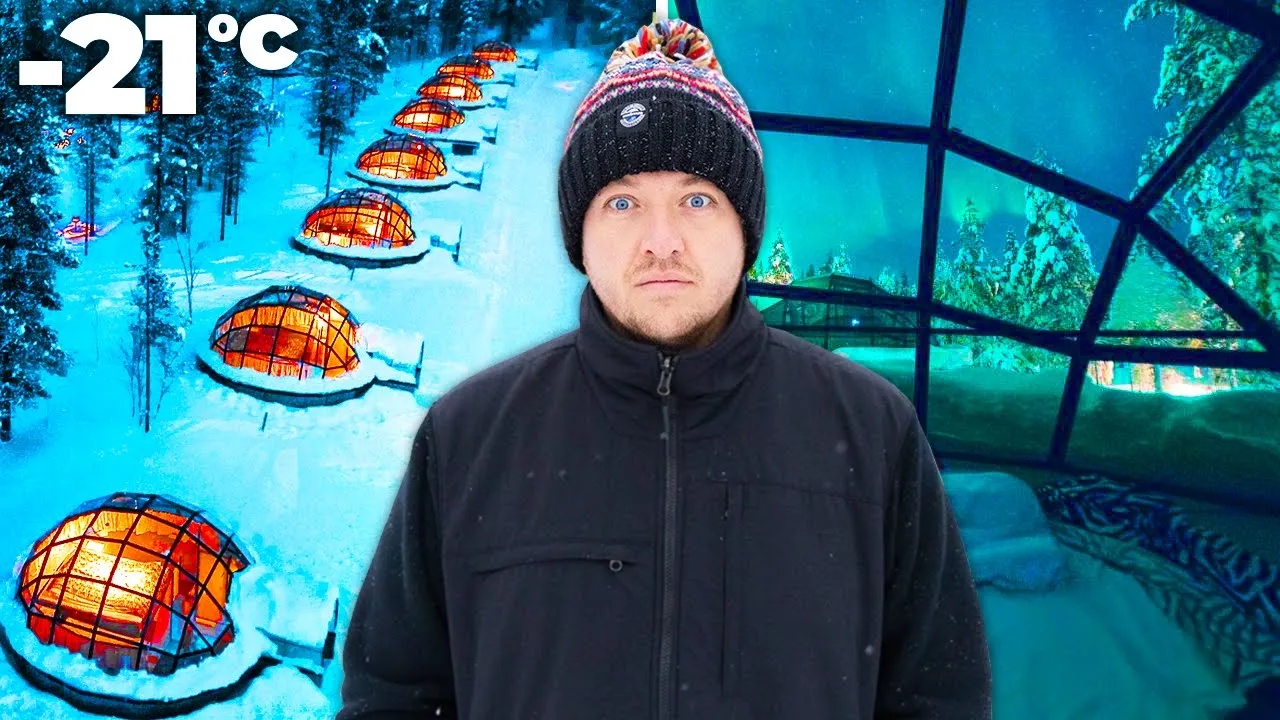 Sleeping under the northern lights in a glass igloo