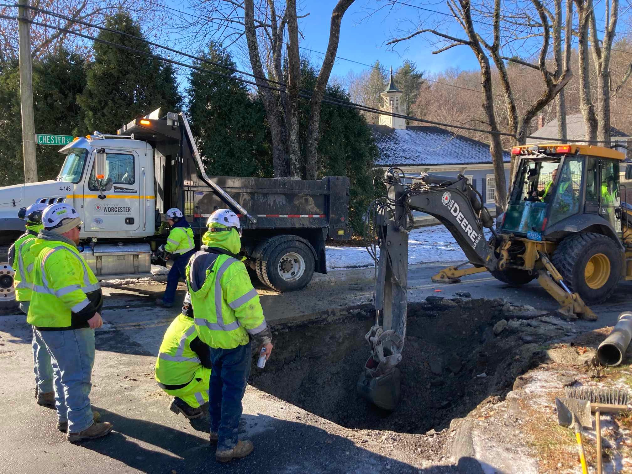 Water restored as crews continue work on Shore Drive in Worcester