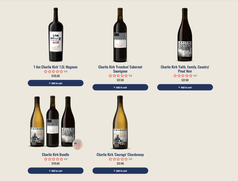 MAGA winery launches Charlie Kirk wine collection benefitting TPUSA