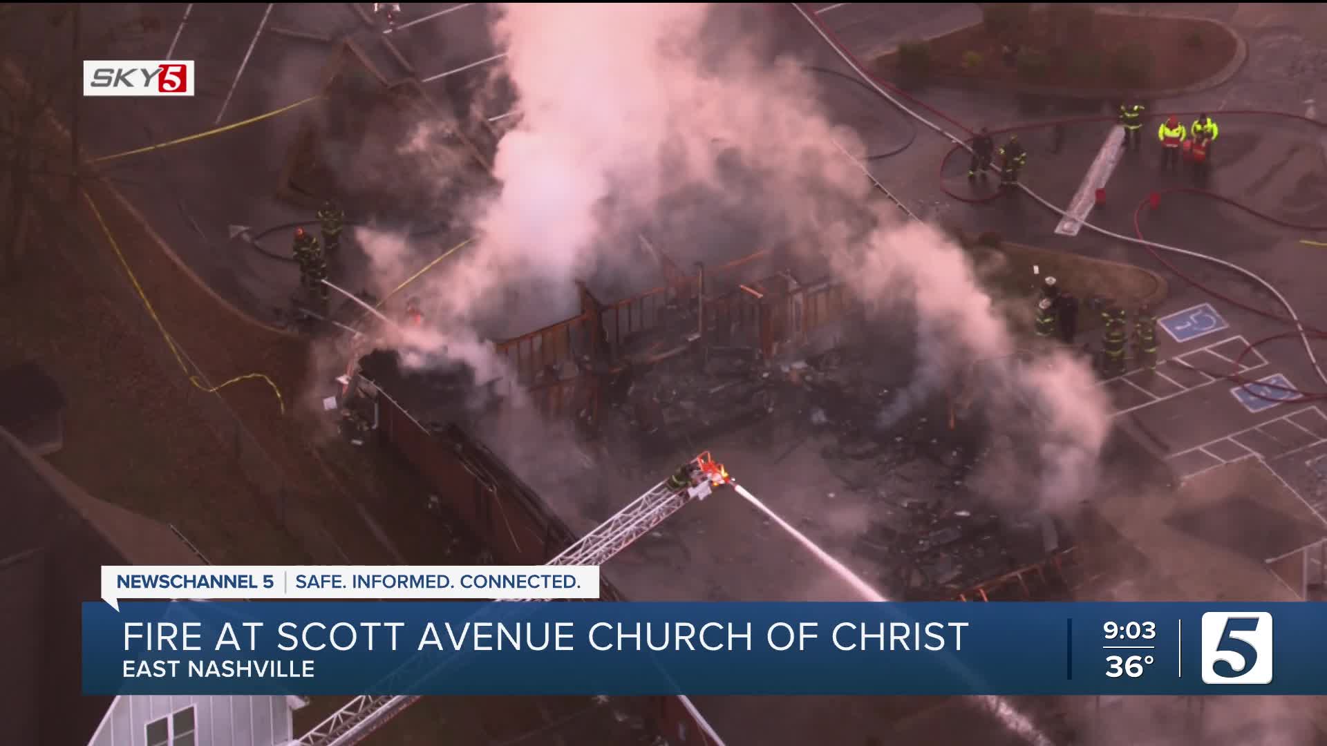 Fire reported at Scott Avenue Church of Christ in East Nashville