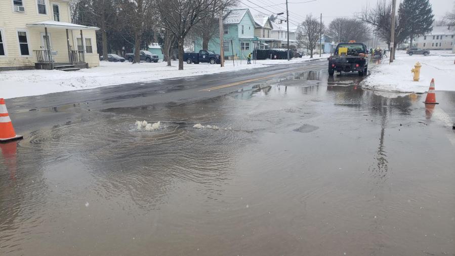 Water main break causes street closure on Elmira’s south side
