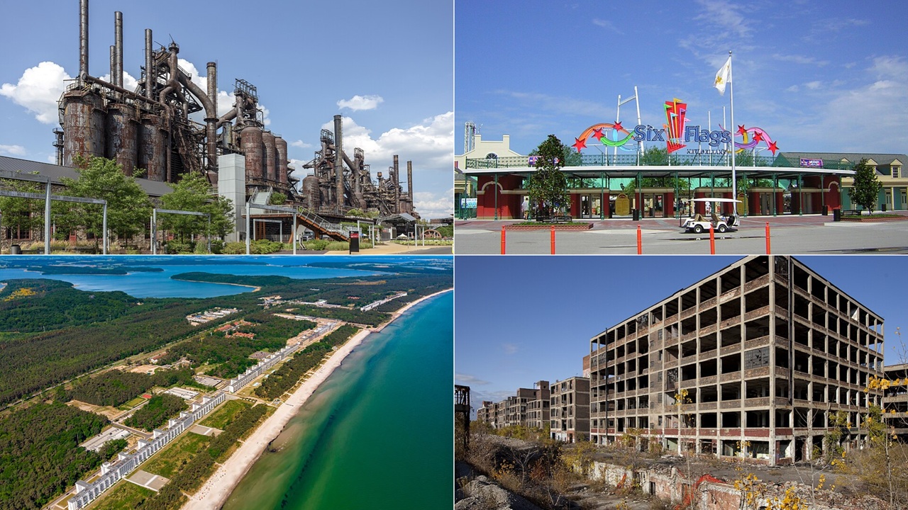Fading glory: 13 once beloved American landmarks now left to rot