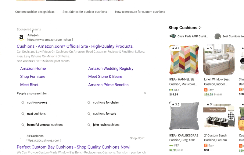 Bing tests Google-style sponsored results grouping